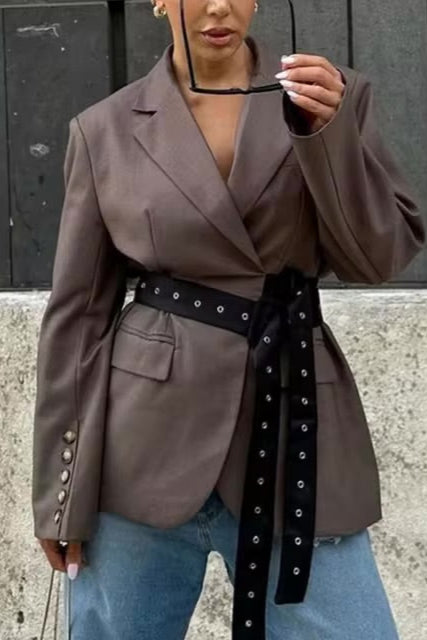 Double Belt Oversized Blazer – Chica Chic